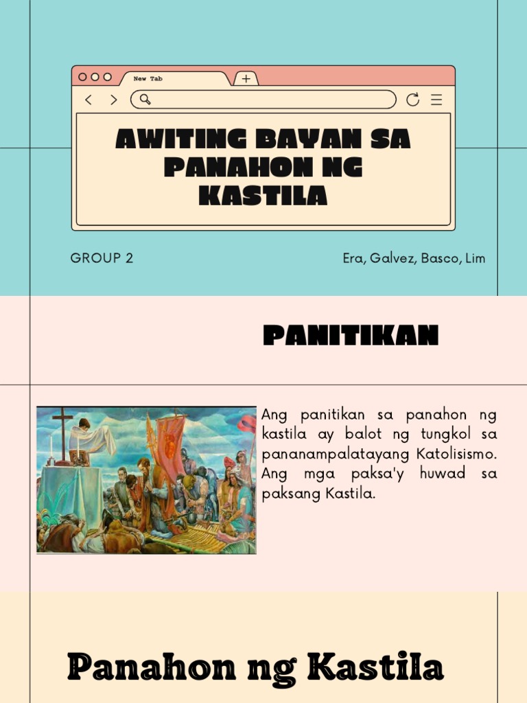 Awiting Bayan Sa Panahon NG Kastila | PDF