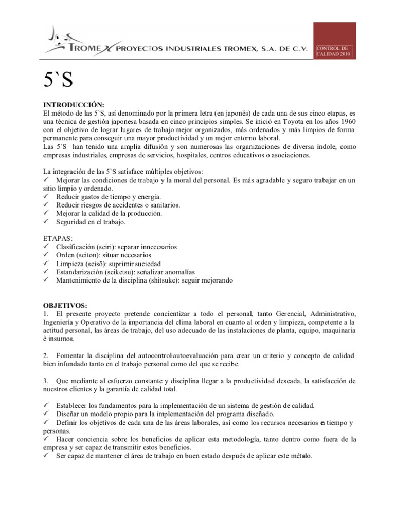 Concluciones Curso 5s 2010 | PDF
