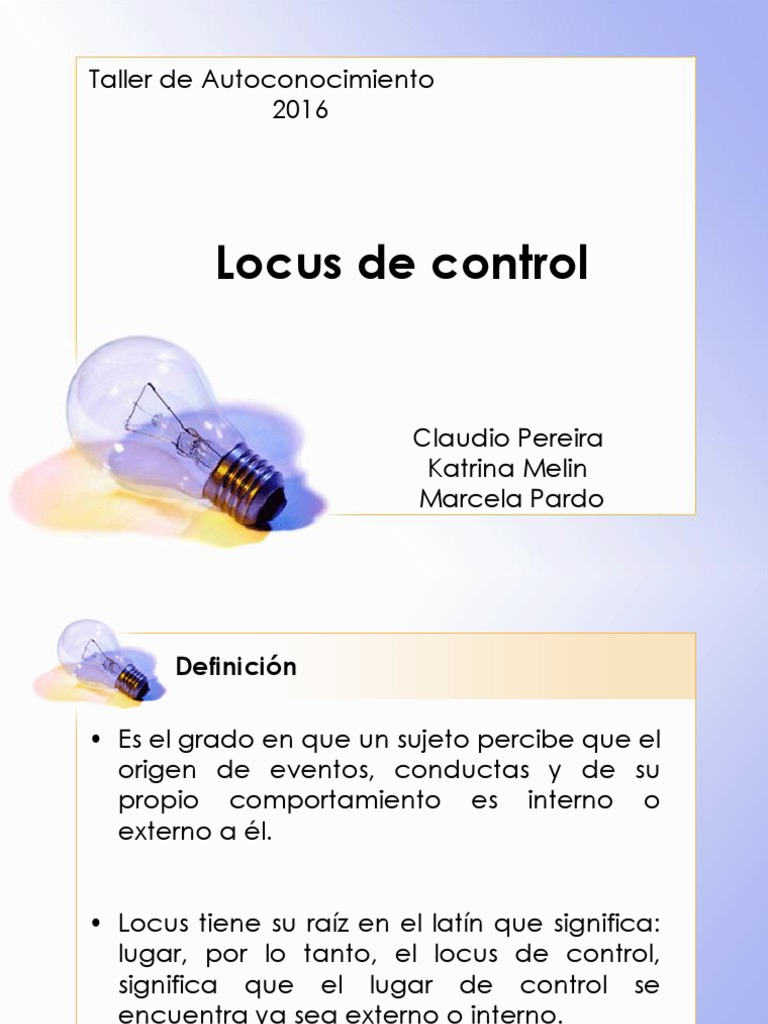 Locus de Control: Interno vs Externo | PDF | Autoestima | Psicología ...