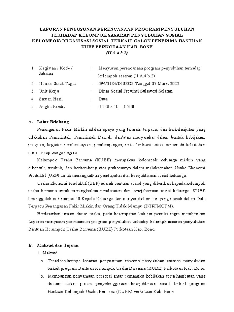 Perencanaan Penyuluhan Sasaran Kube | PDF | Ilmu Sosial