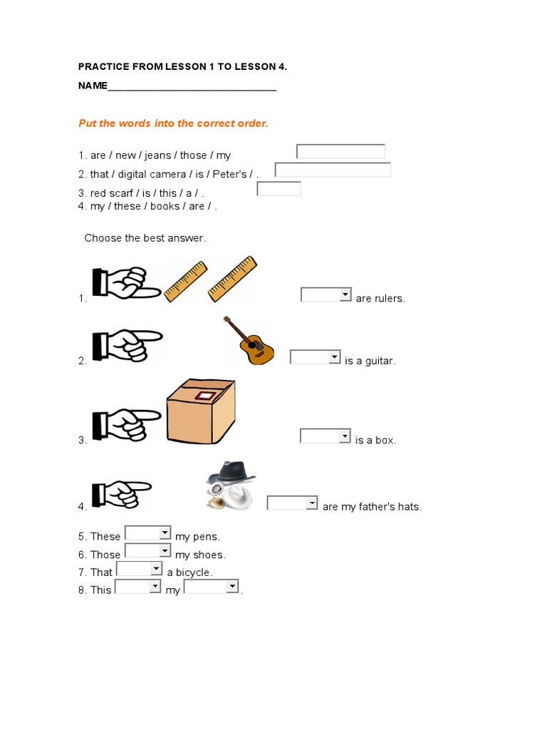Practice From Lesson 1 To Lesson 4 | PDF