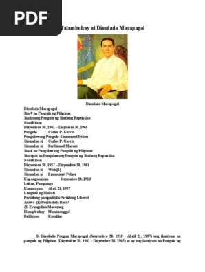 Diosdado Macapagal Talambuhay