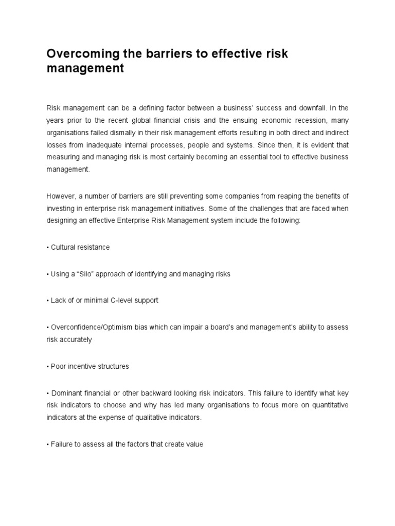 Business Risk Management Strategies | PDF | Enterprise Risk Management ...