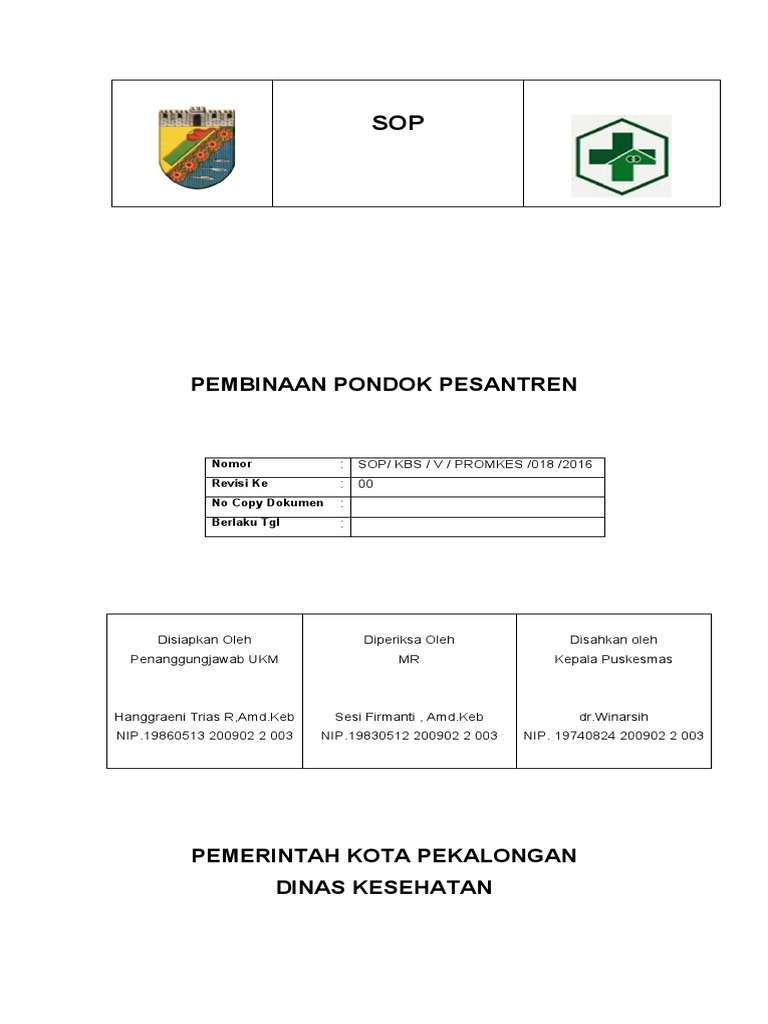 Sop Pembinaan Pondok Pesantren | PDF