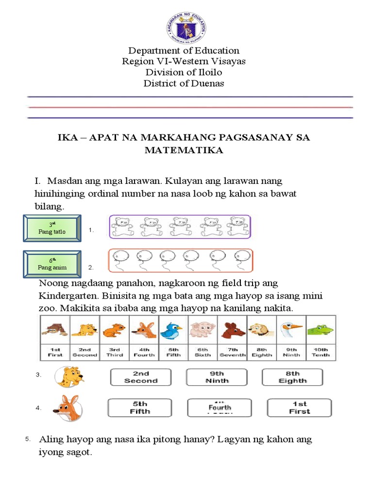 Ika Apat Assessment in Kinder | PDF