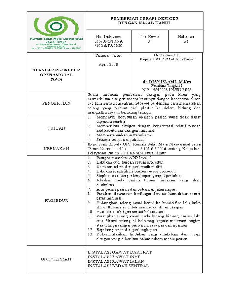 15.pemberian Oksigen Dengan Nasal Kanul | PDF