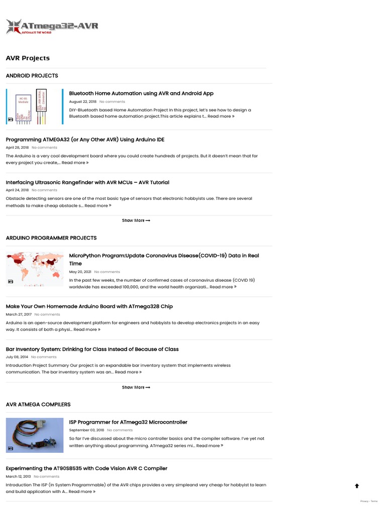 AVR Projects - ATMega32 AVR | PDF | Arduino | Microcontroller