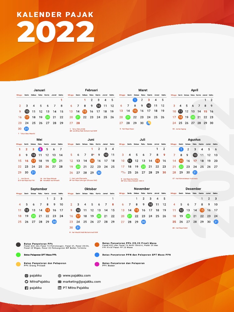 Kalender Pajak 2022 Pajakku | PDF
