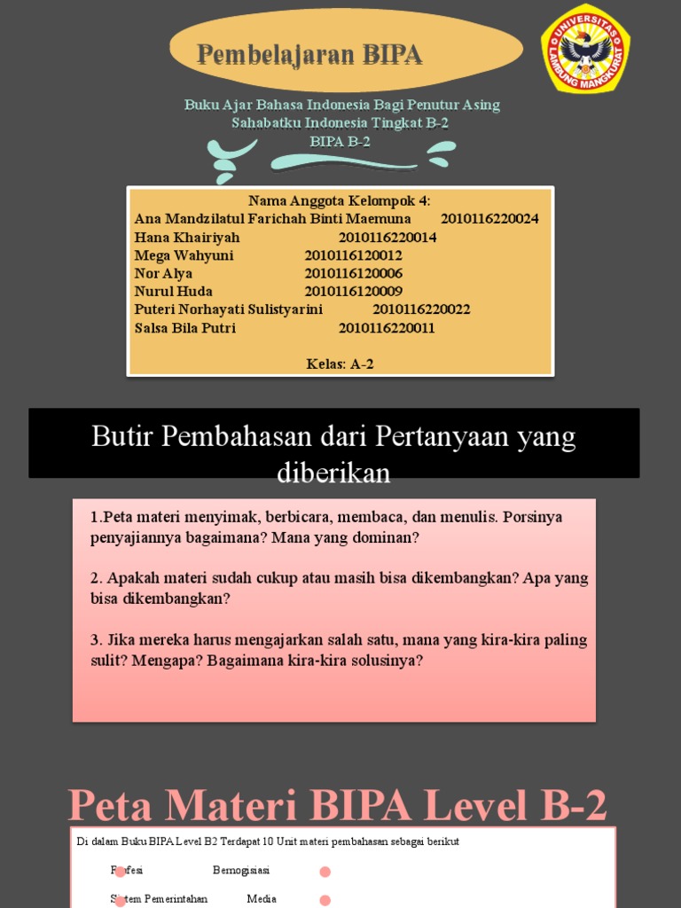Kelompok 4 - BIPA - A-2 | PDF