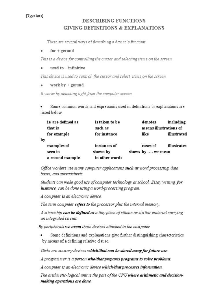Describing Functions | PDF | Word | English Language