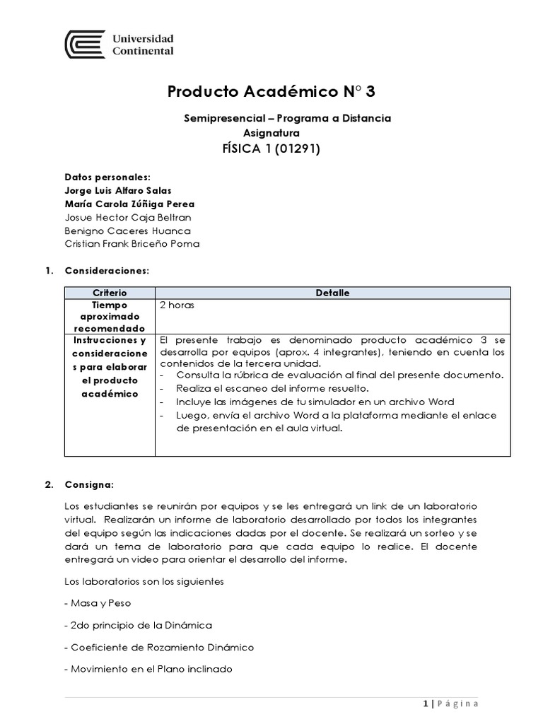 PA3 Física | PDF | Peso | Masa
