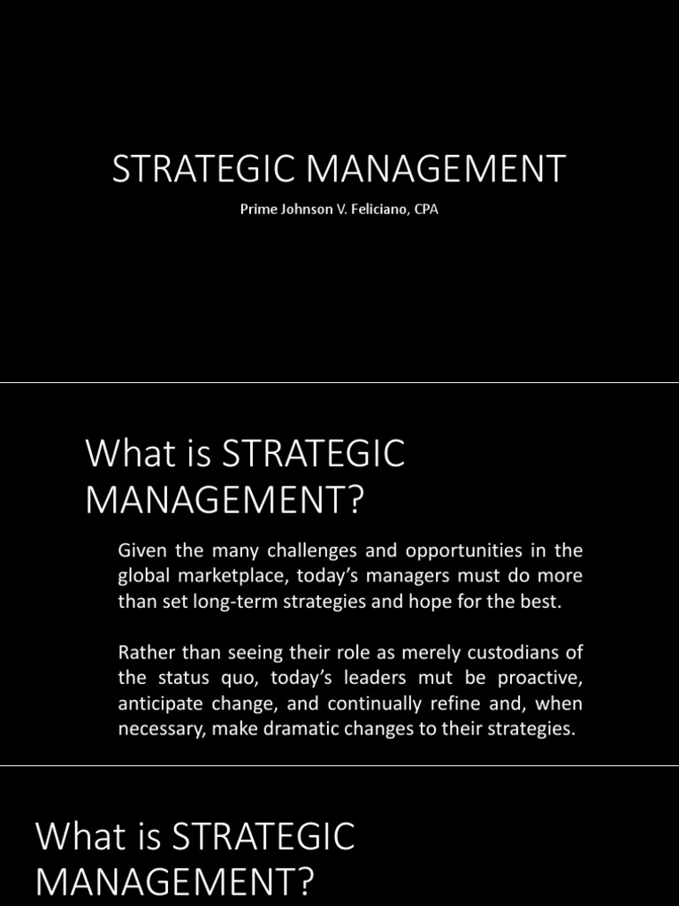 Understanding Strategic Management Concepts | PDF | Strategic Management | Corporate Governance