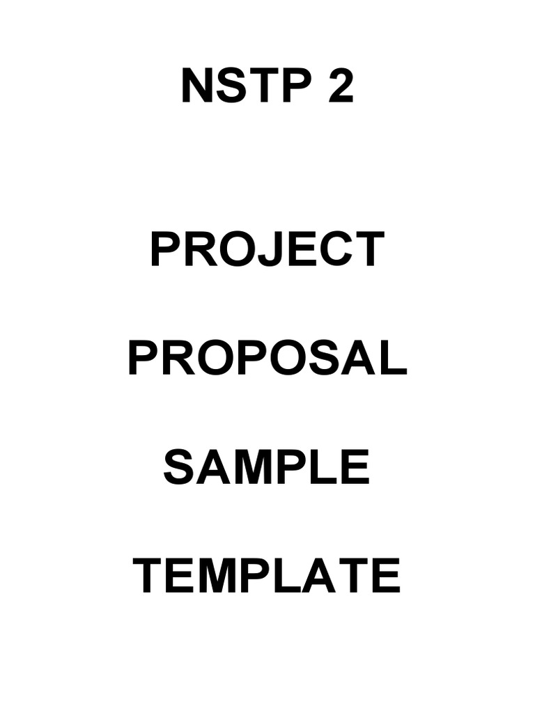 NSTP 2 Project Proposal Sample Template | PDF | Philippines | Volunteering