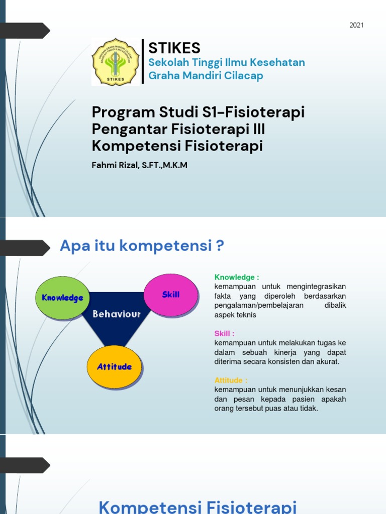 Pengantar Fisioterapi 3 - Kompetensi Fisioterapi | PDF | Kesehatan Holistik