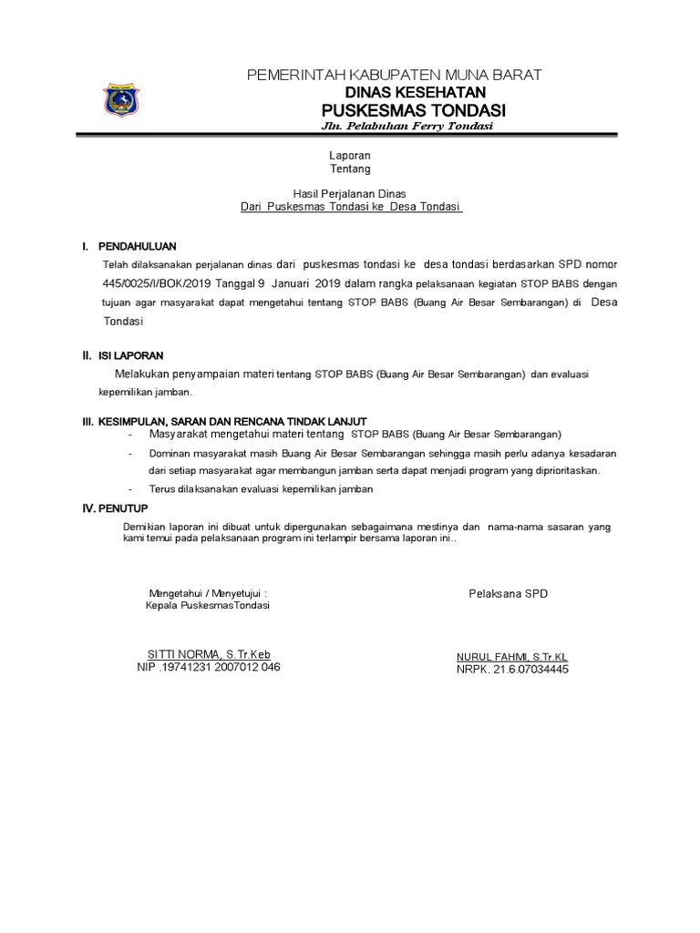Pelaksanaan Stop Babs | PDF