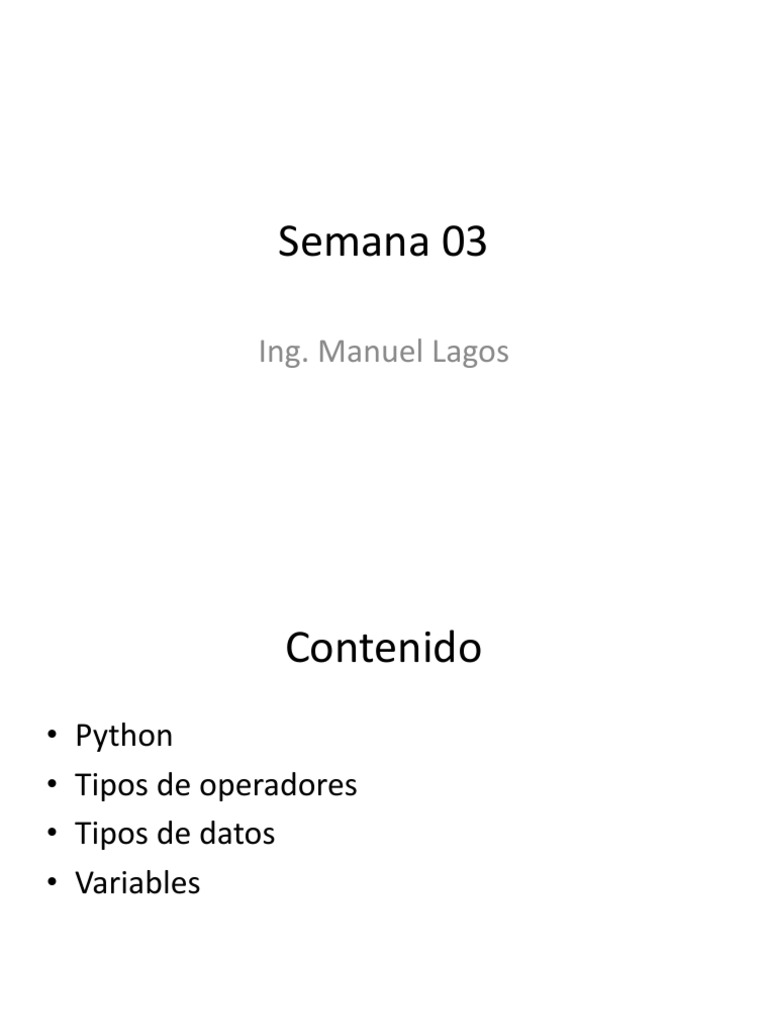 Semana 03 Pdf Cadena Informática Python Lenguaje De Programación
