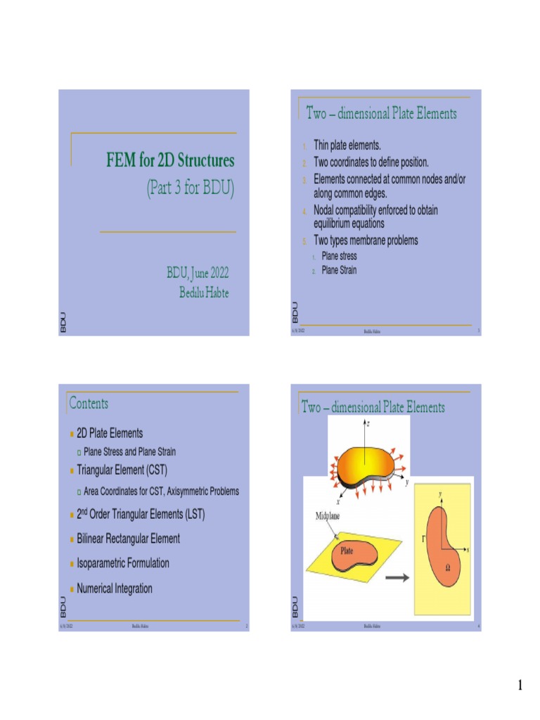 FEM 2D PLATE PARTS | PDF | Stress (Mechanics) | Chemical Product ...
