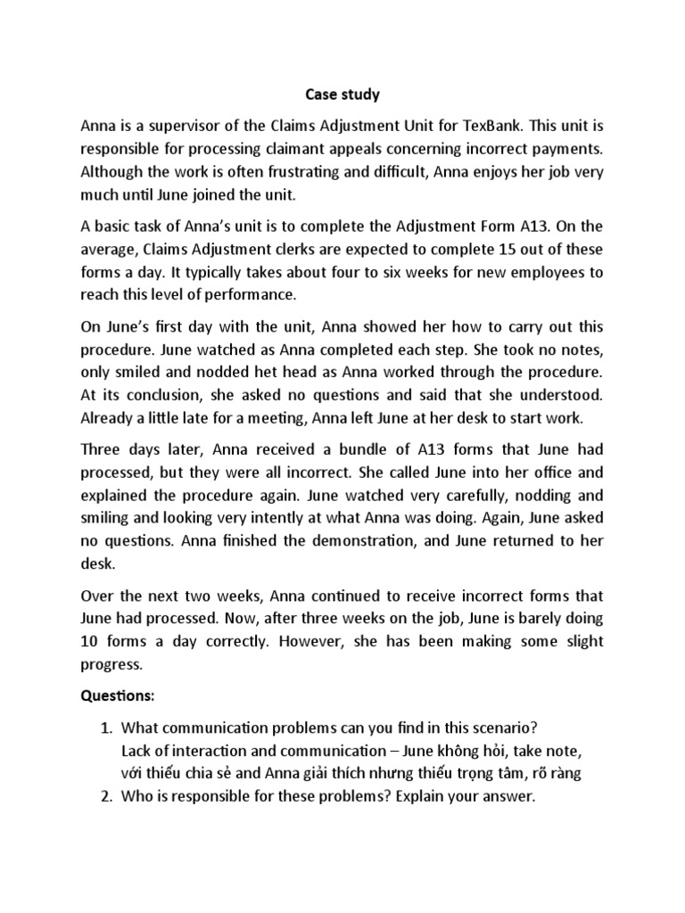 Case Study - Communication Problem | PDF
