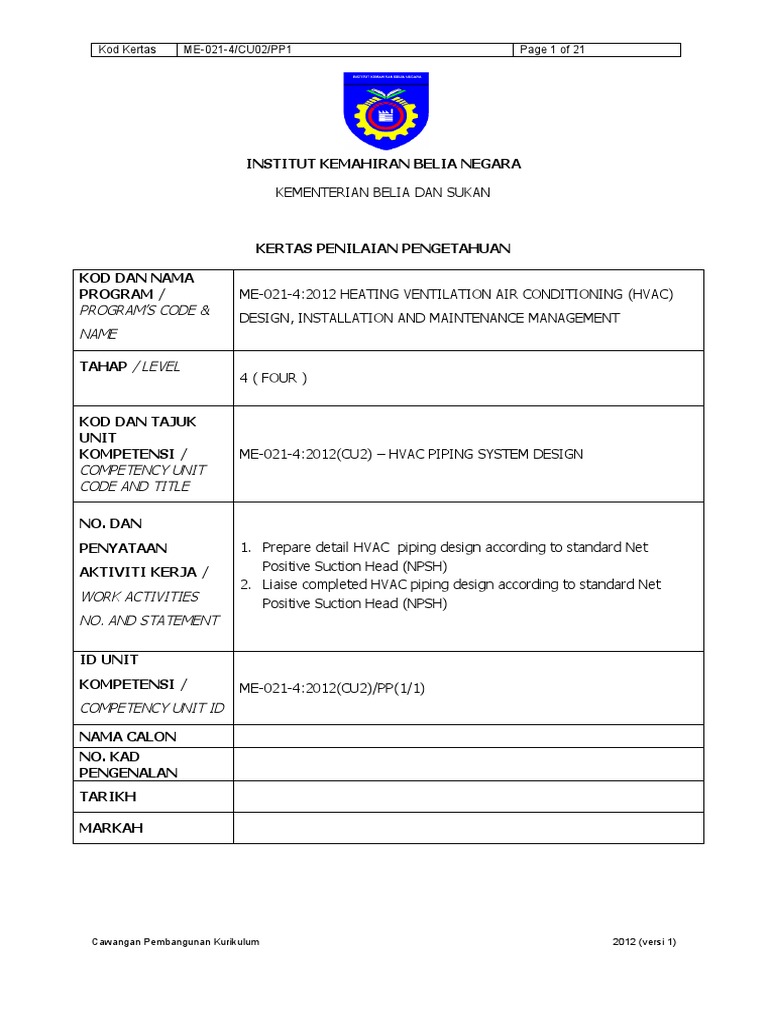 Penilaian Pengetahuan Cu3 | PDF