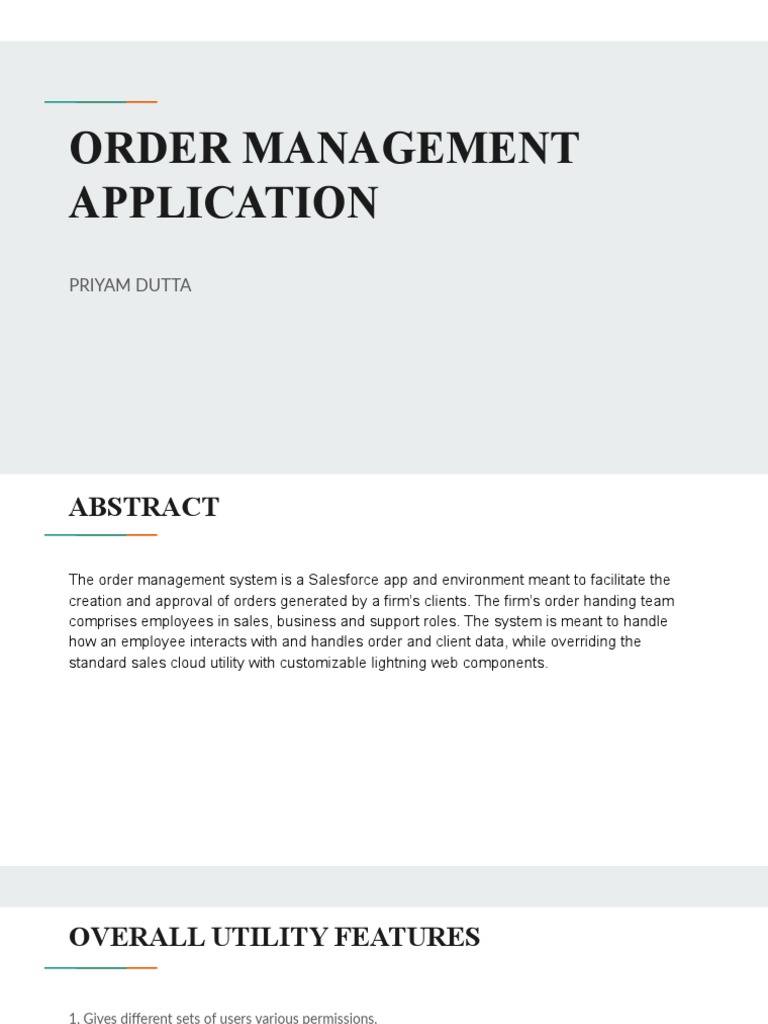 Order Management Application | PDF