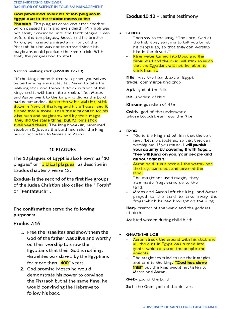 Ten Plagues of Egypt Explained | PDF | Ten Commandments | Chastity