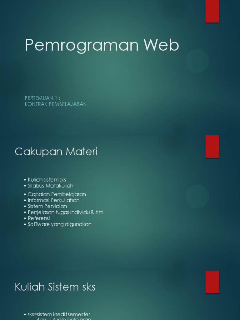 Kontrak Pembelajaran Pemrograman Web | PDF | Komputer