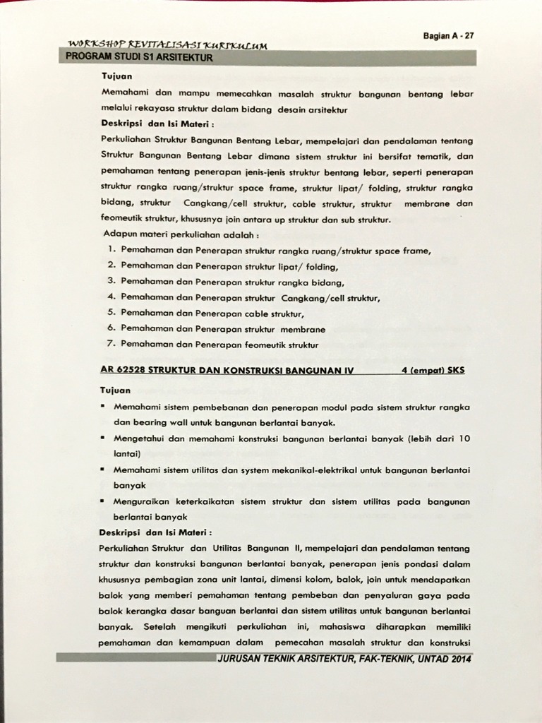 Kurikulum S2 Teknik Arsitektur 2 Pdf
