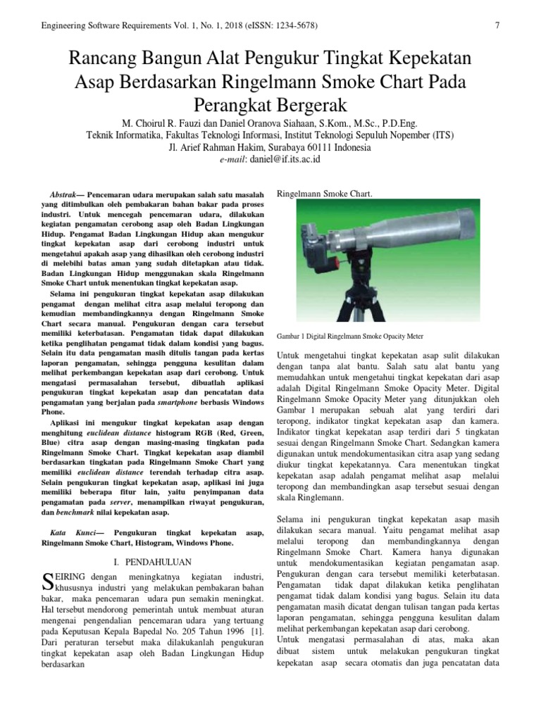 Pengukur Tingkat Kepekatan Asap Berdasarkan Ringelmann Smoke Chart Pada ...