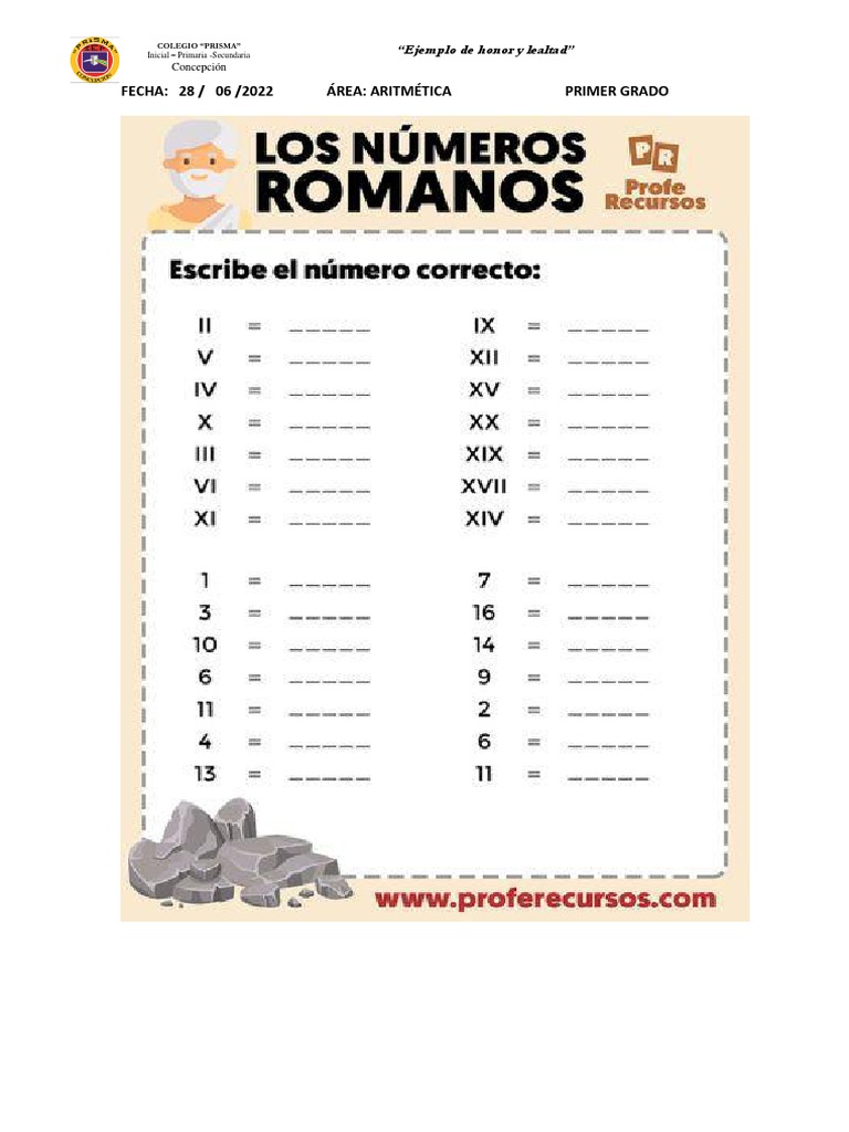 Números Romanos 2022 Pdf