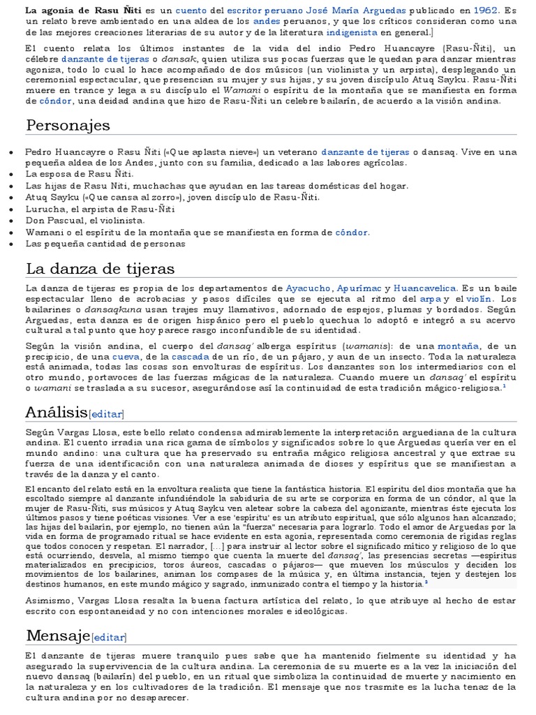 La Agonía de Rasu Ñiti | PDF | Bailes