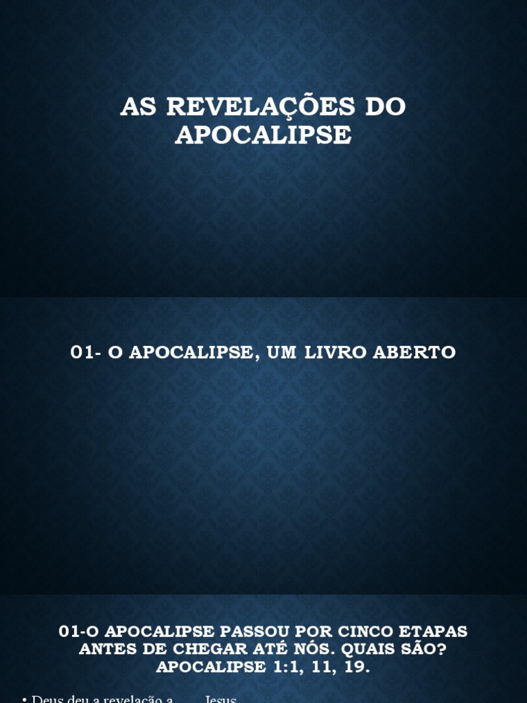 001 - o Apocalipse Um Livro Aberto | PDF | Livro do Apocalipse | Jesus