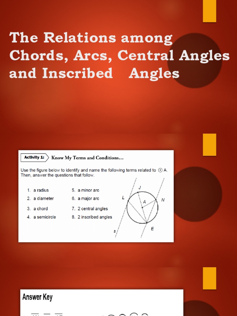 Central Angles and Intercepted Arcs Explained | PDF | Teaching Methods ...