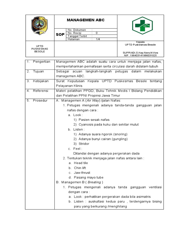(SDH) 7.2.1.37 SOP MANAGEMEN ABC | PDF