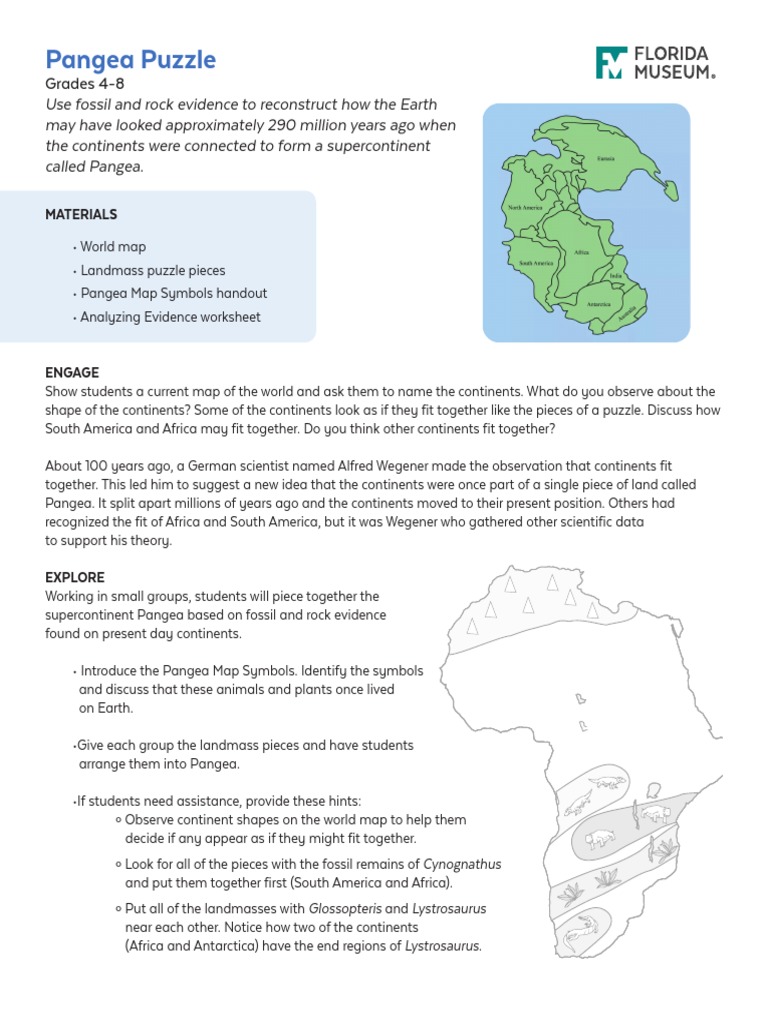 Reconstructing Pangea: A Fossil Puzzle | PDF | Plate Tectonics | Continent