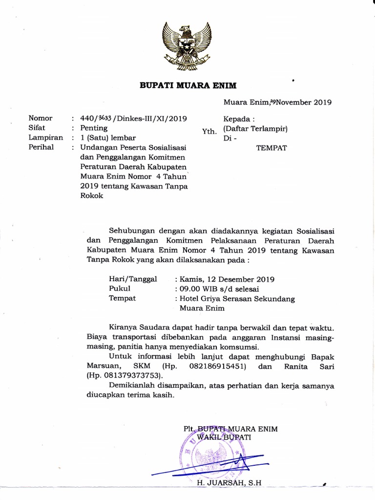 Undangan Sosialisasi Perda KTR | PDF