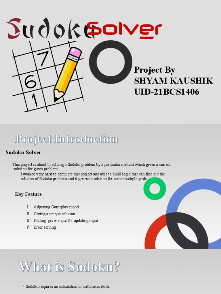 Presentation On Sudoku | PDF | Computing | Computer Programming