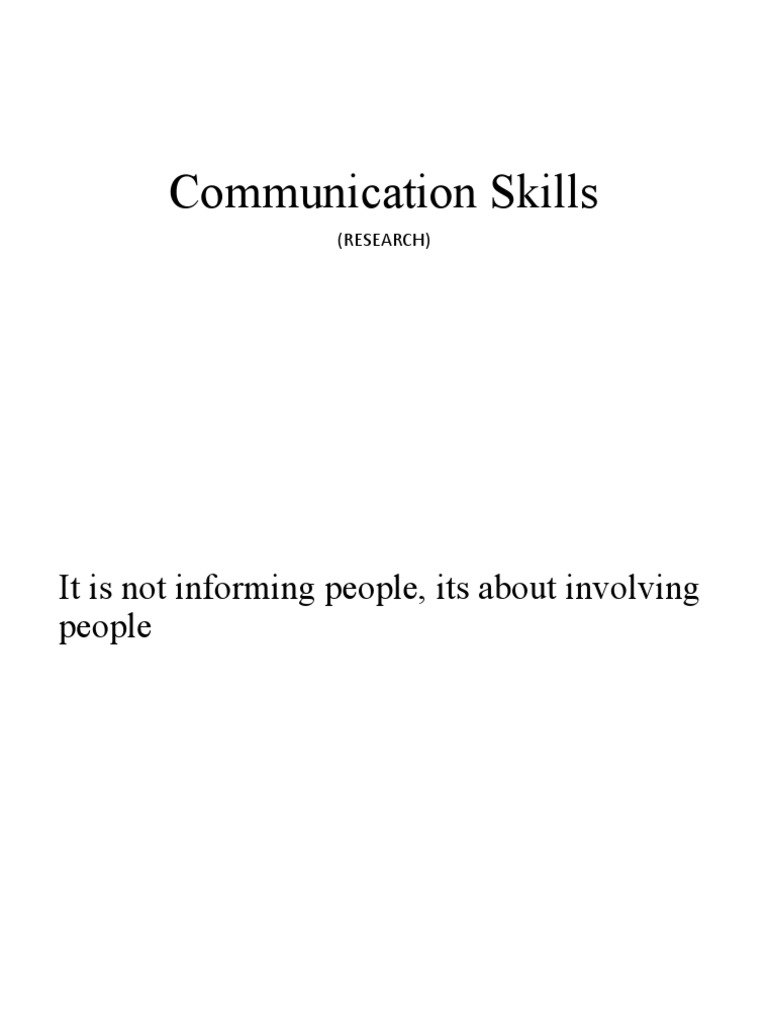 Communication Skills | PDF | Reference | Behavioural Sciences