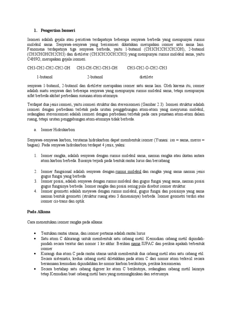 Pengertian dan Jenis Isomeri Kimia | PDF | Sains & Matematika