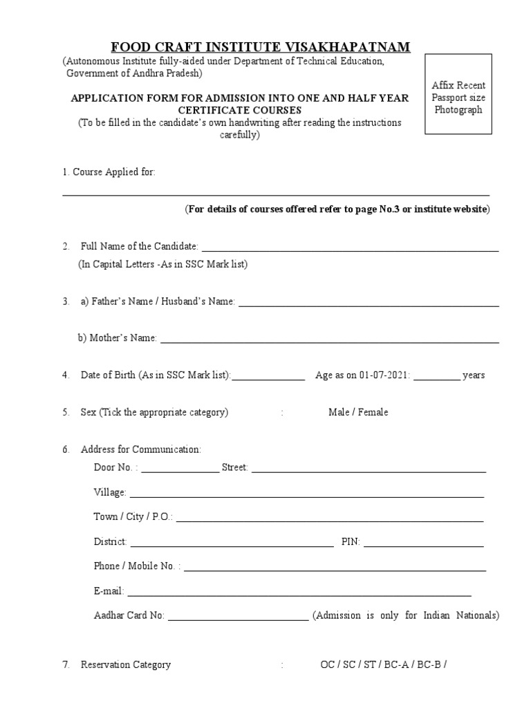 FCI VSP Rev. Appln - Form-21-22 | PDF | Cheque
