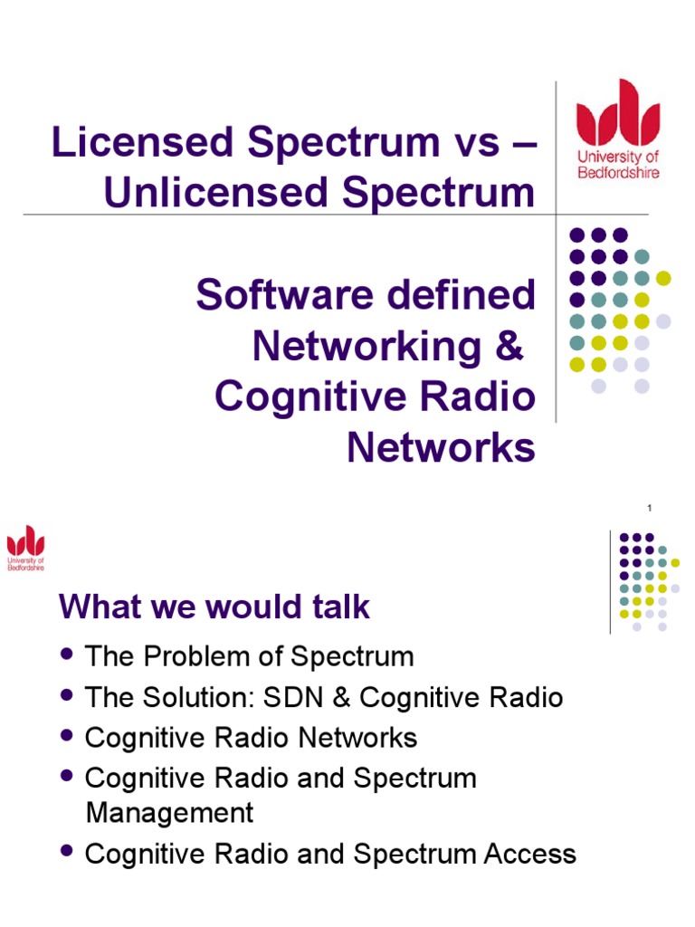 Licensed Vs Unlicensed Spectrum Access | PDF | Cognitive Radio | Radio Spectrum