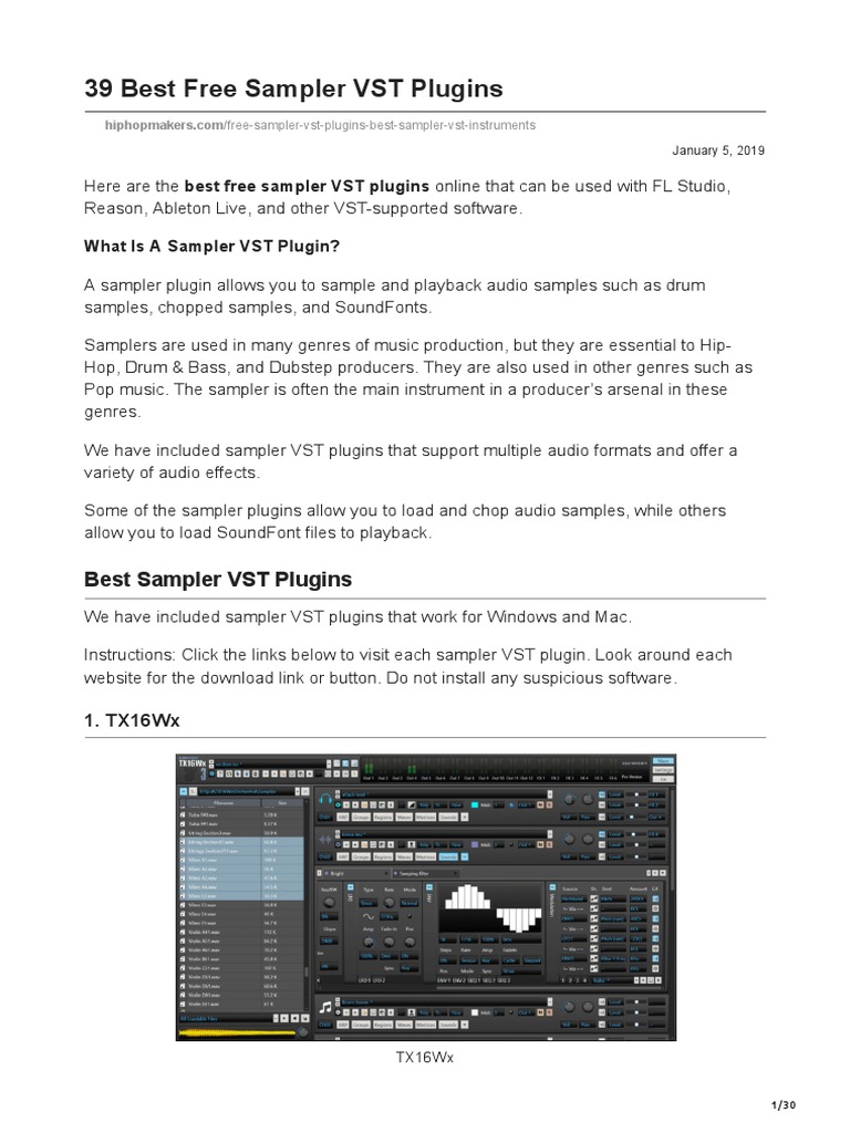 39 Best Free Sampler VST Plugins | PDF | Synthesizer | Computing
