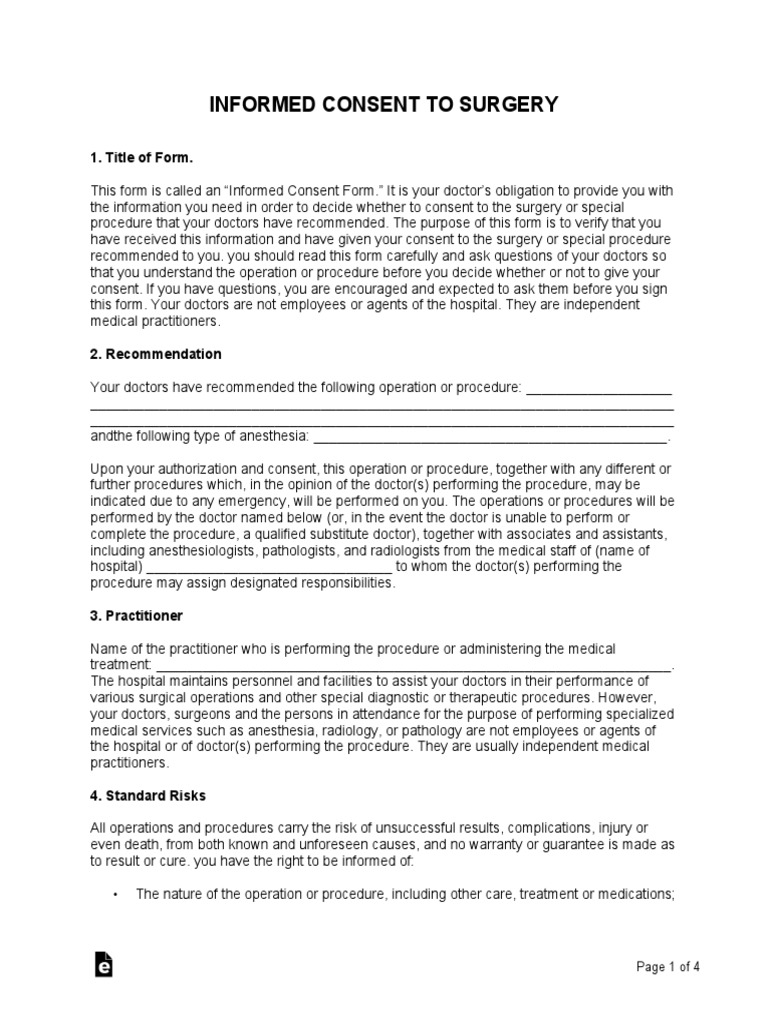Informed Consent for Surgical Procedures | PDF | Informed Consent | Surgery