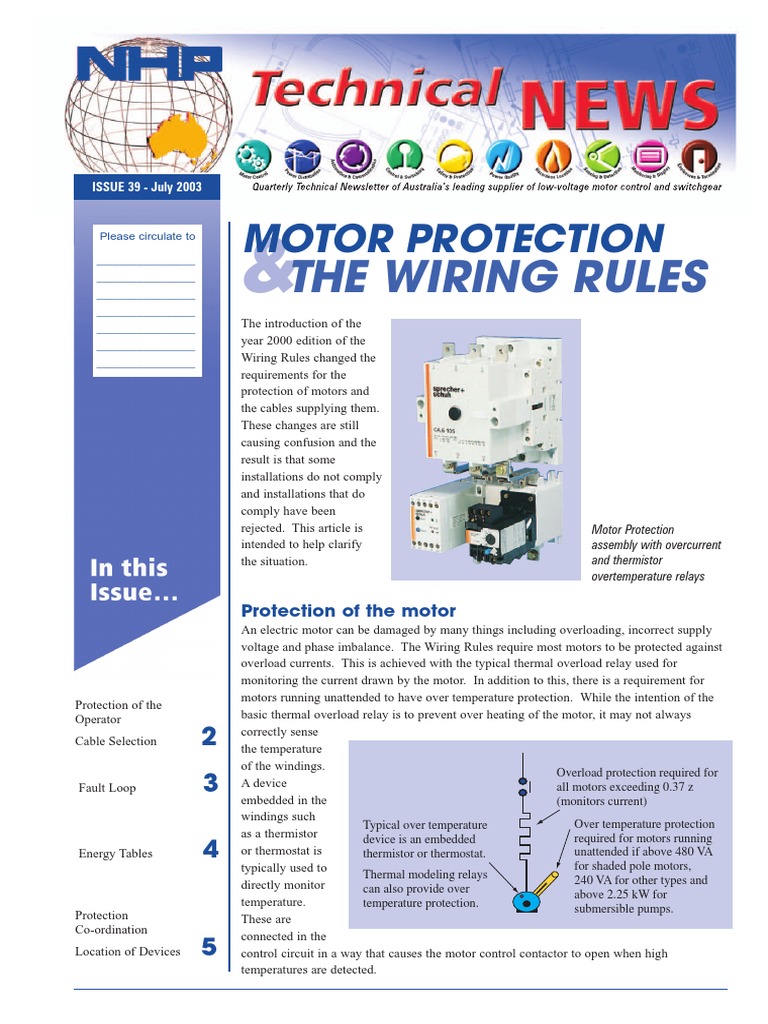 The Wiring Rules: Motor Protection | PDF | Electrical Wiring | Fuse ...