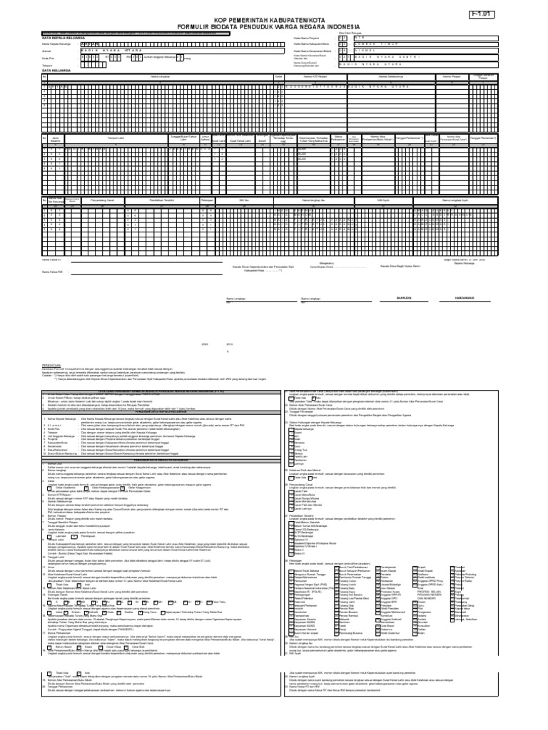 Formulir F-1.01 KK | PDF