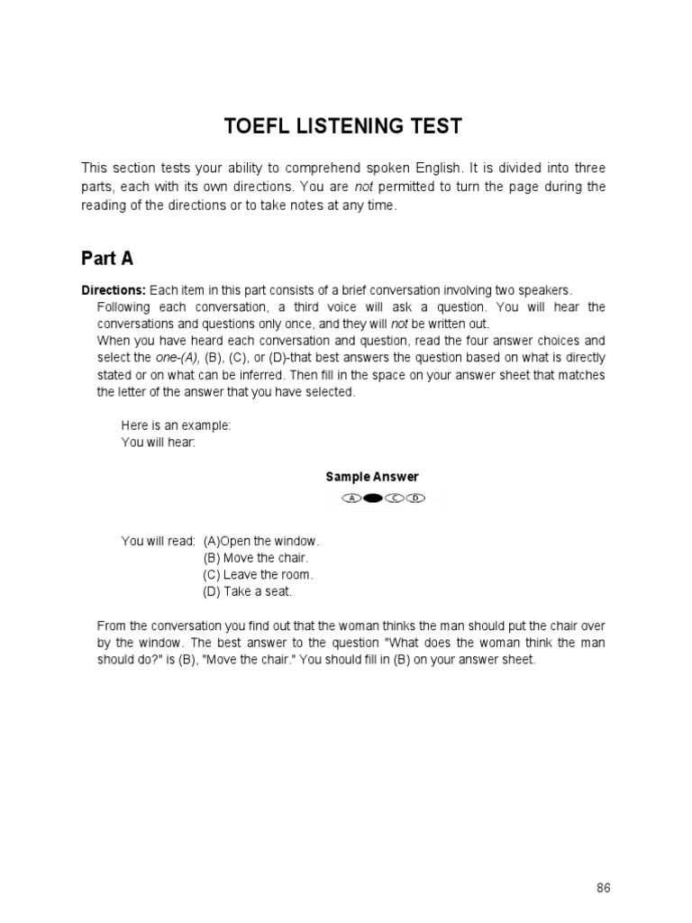 Toefl Listening Test | PDF