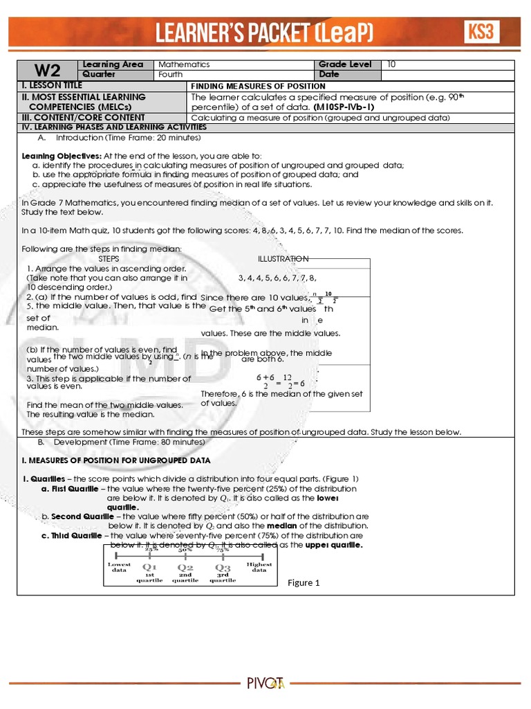 Q4-Math-10-Week-2 | PDF | Percentile | Quartile