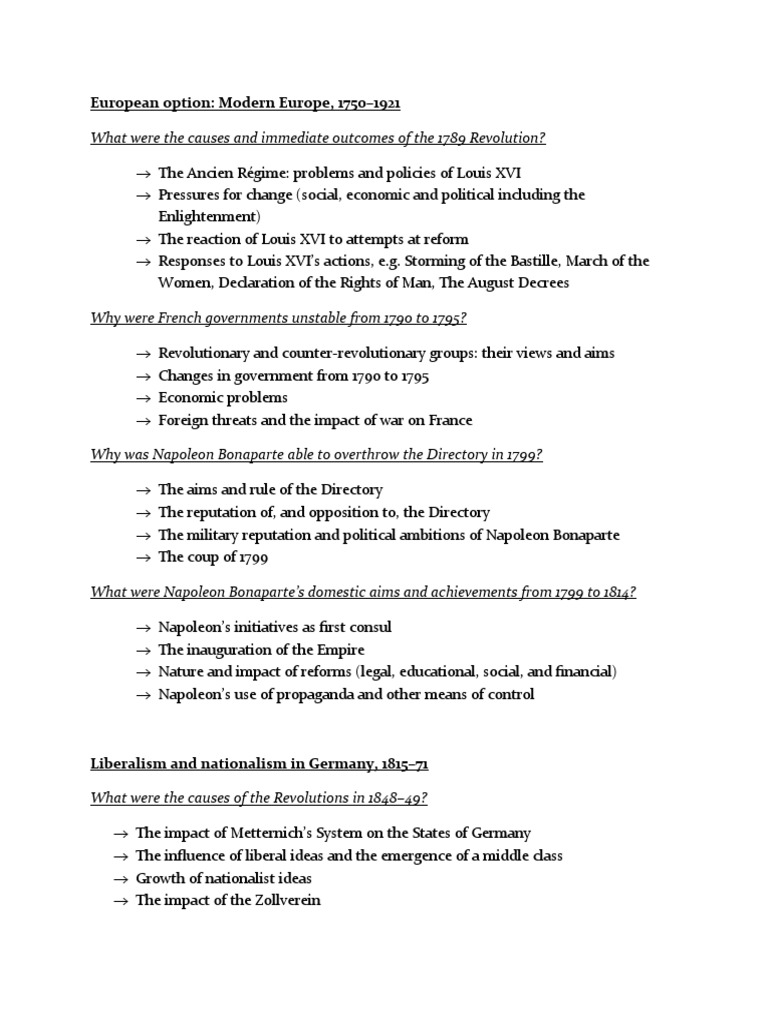 A-L Level History Syllabus | PDF | Napoleon | Russian Revolution