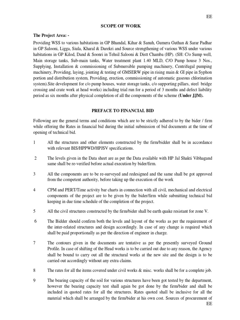 The Project Area: - : Scope of Work | PDF | Pump | Door