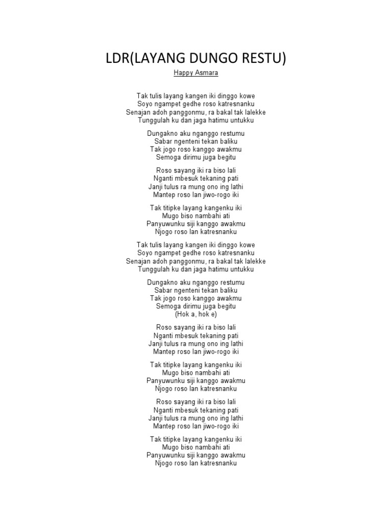 LDR (Layang Dungo Restu) | PDF