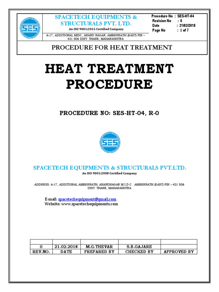Heat Treatment Procedure Guide | PDF | Thermocouple | Construction